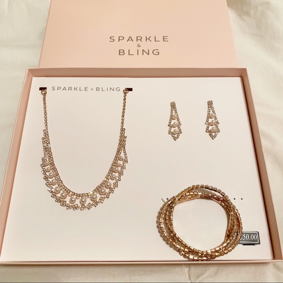 Sparkle & Bling | Jewelry | Sparkle Bling Rose Gold Jewelry Set | Poshmark